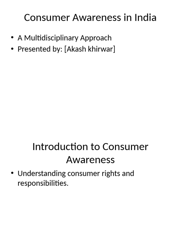 Consumer Awareness India 50 Slides | PDF | Consumer Behaviour | Economies