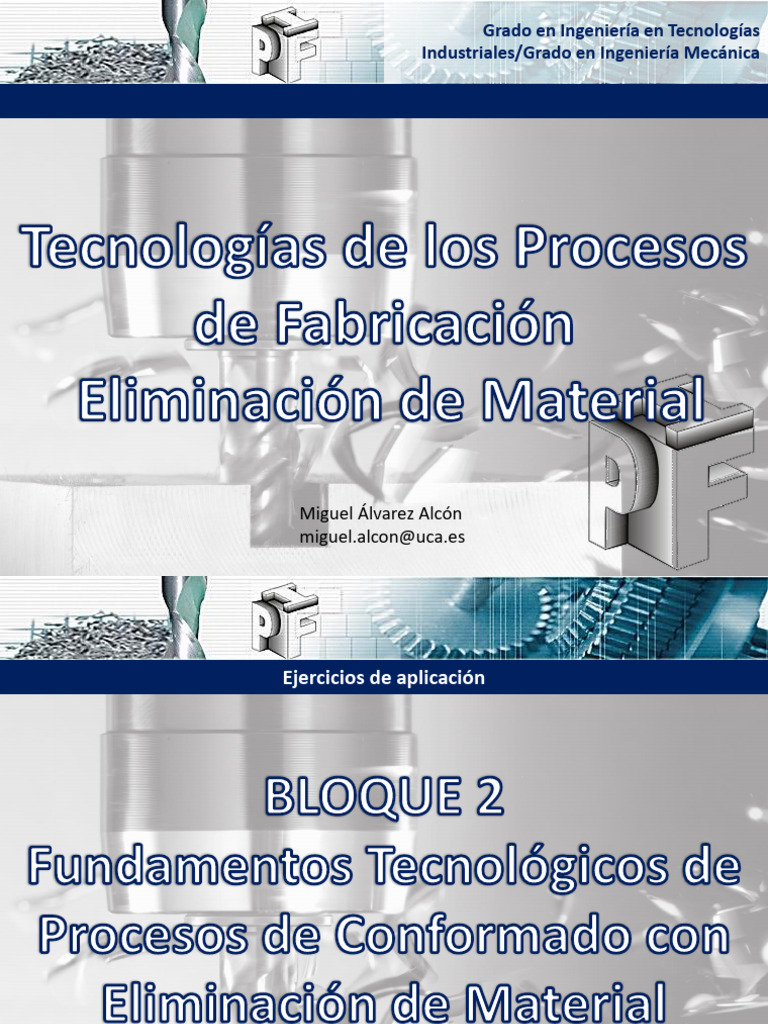 Bloque 2. Ejercicios Propuestos Mecanizado 24-25 | PDF | Perforar | Metalurgia
