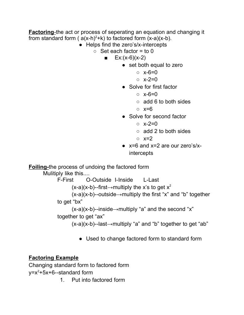 Factoring and FOIL Method Guide | PDF