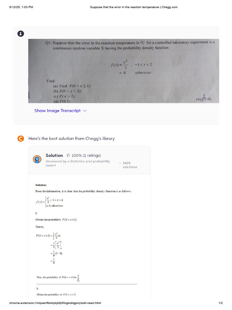 Suppose that the error in the reaction temperature _ Chegg com | PDF