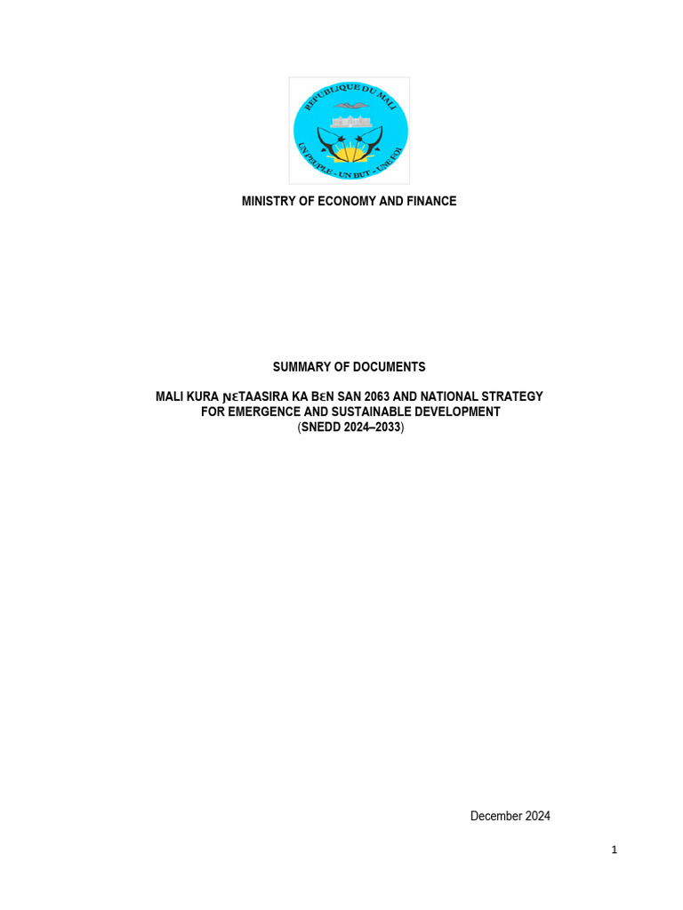 National Strategy | PDF | Mali | Governance