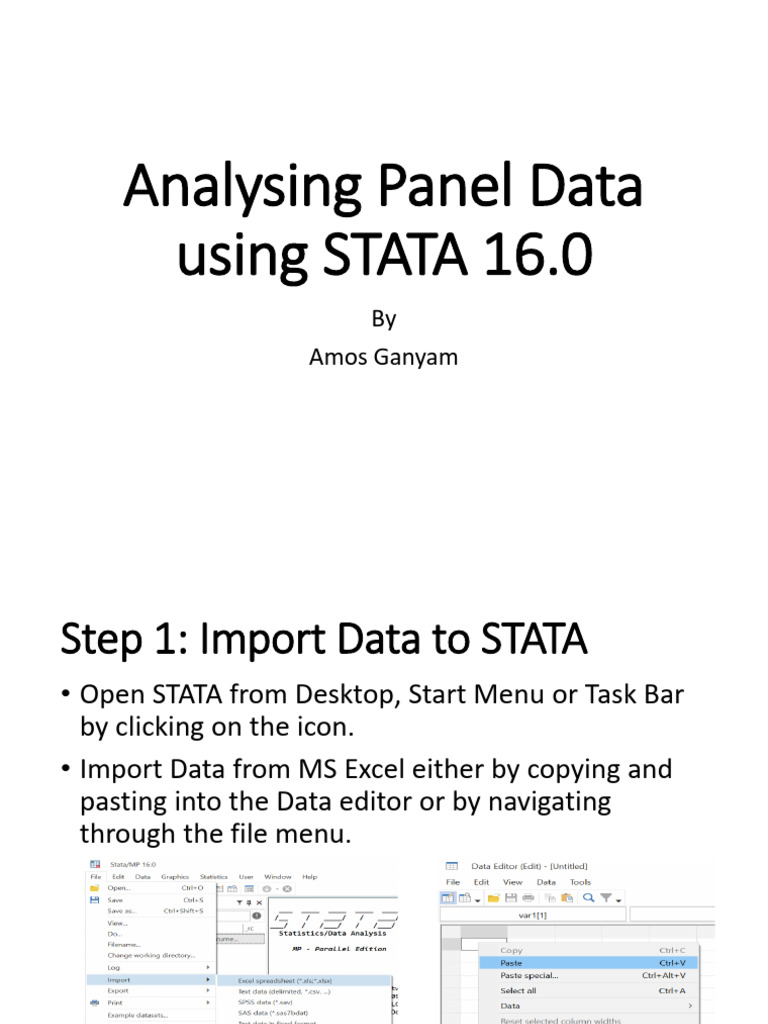 Analysing Panel Data Using STATA | PDF | Fixed Effects Model | Data Analysis