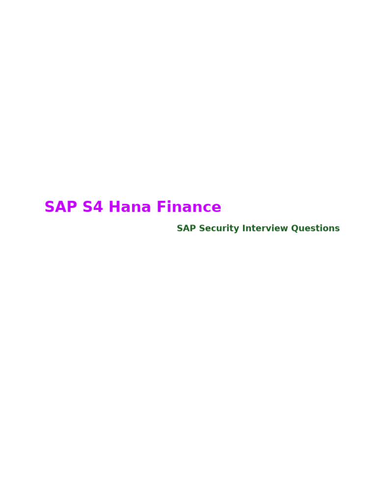 SAP S4 Hana Finance | PDF