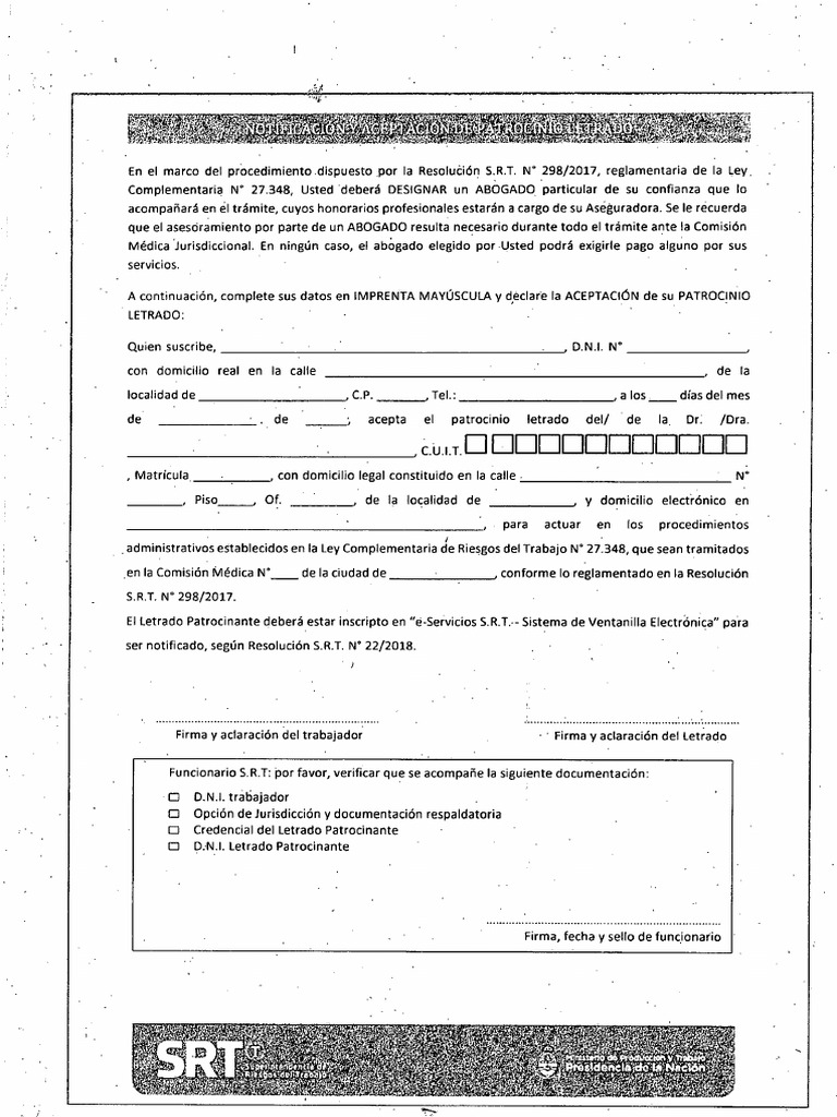 Formularios SRT 1 12 Dividido | PDF