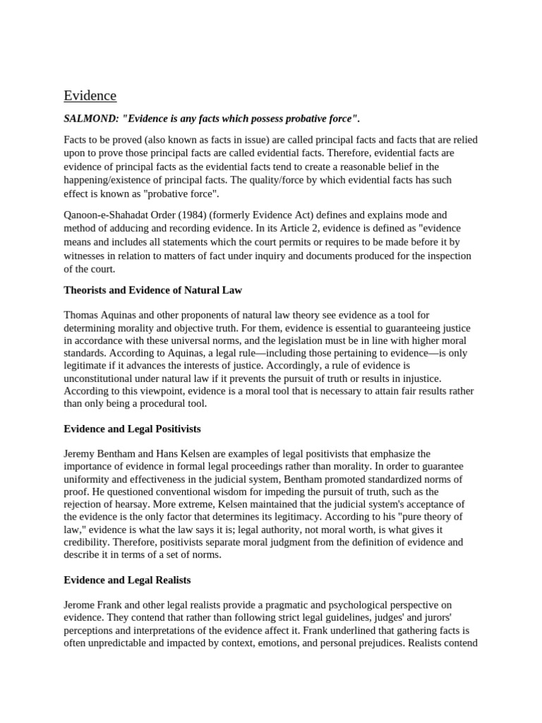 Modern Jurisprudence Evidence | PDF | Evidence (Law) | Witness