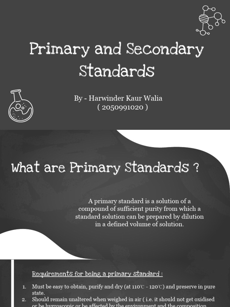 Primary and Secondary Standards | PDF