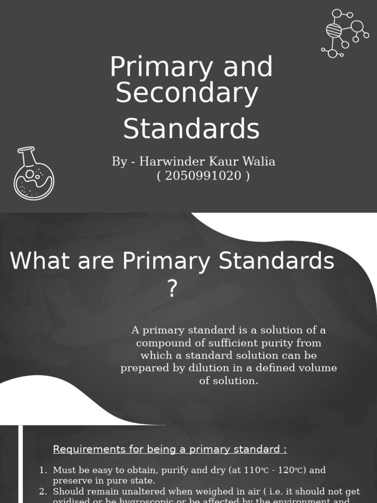 Primary and Secondary Standards | PDF