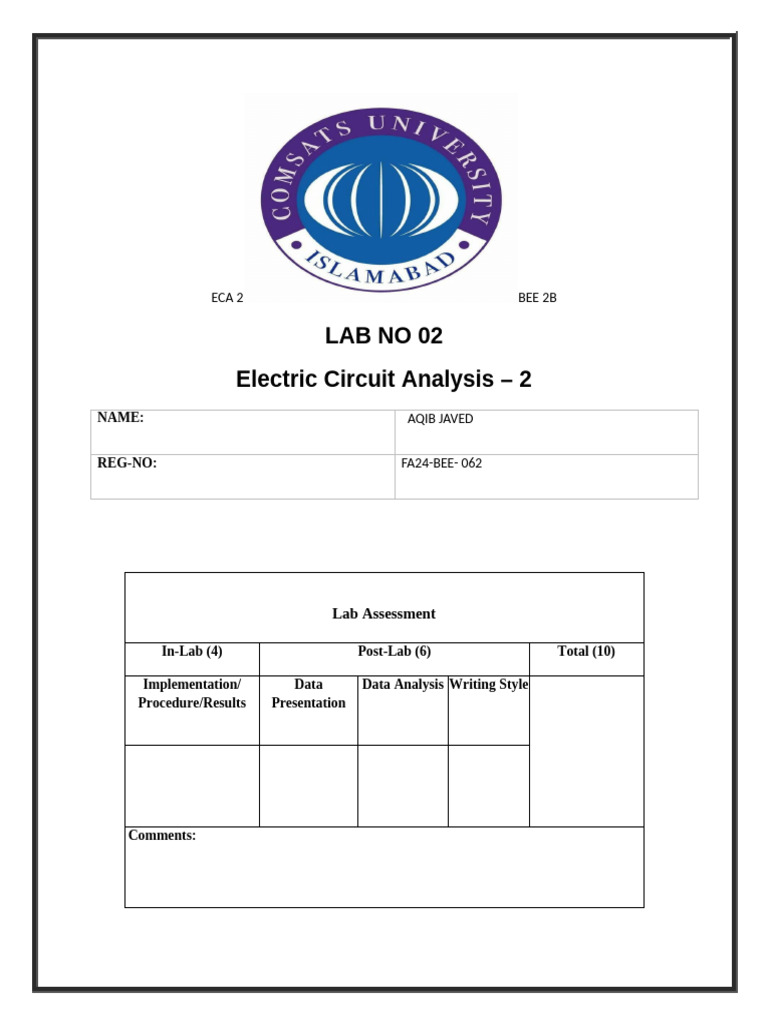 ECA-2_LAB_REPORT_2_FA19-BEE-140[1] | PDF | Damping | Mechanics
