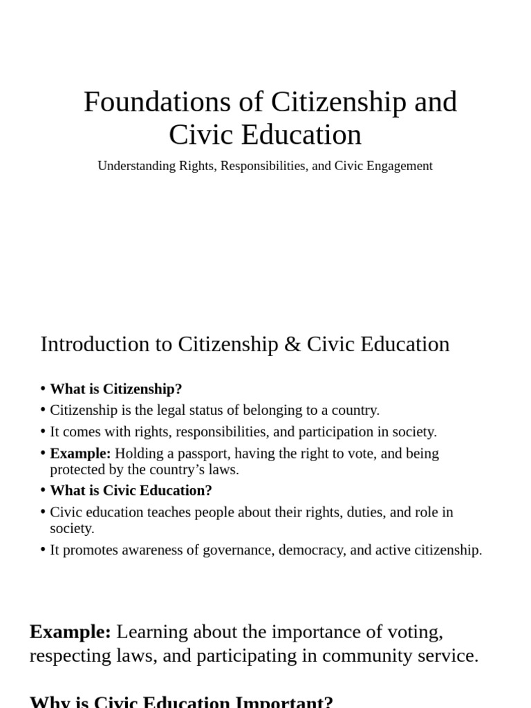 Foundations of Citizenship and Civic Education | PDF | Citizenship | Civics