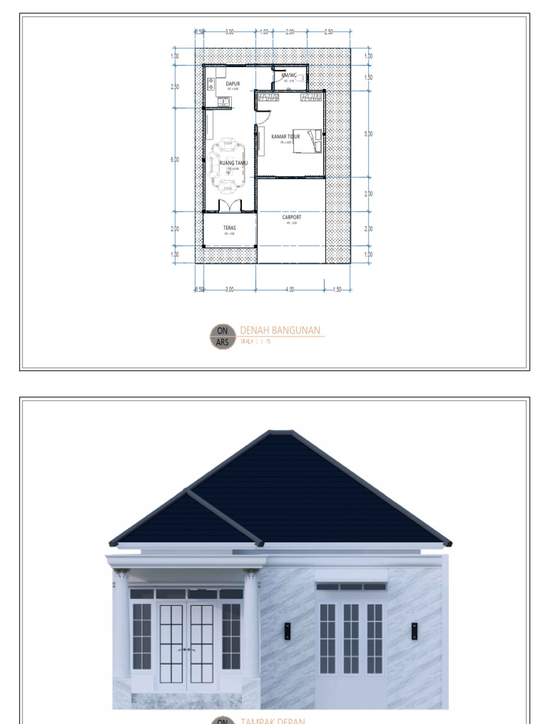 Desain Rumah Type 56 Klasik Minimalis | PDF