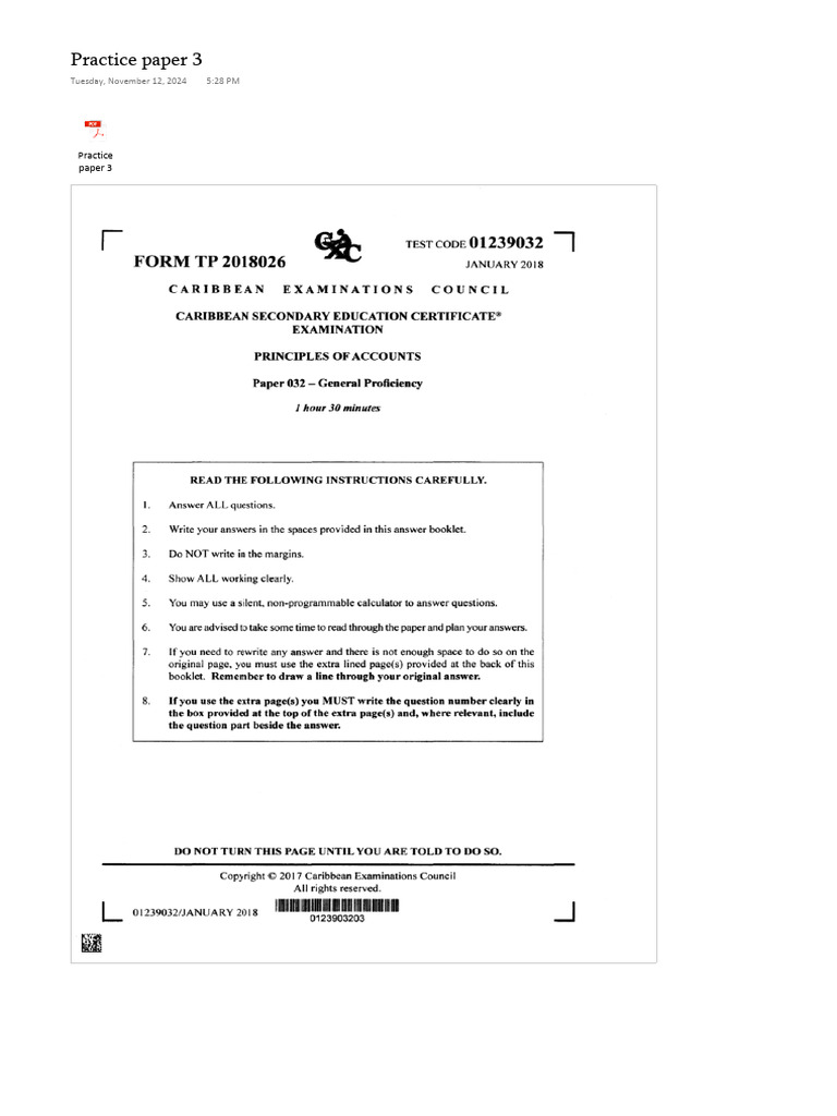 Practice Paper 3 | PDF