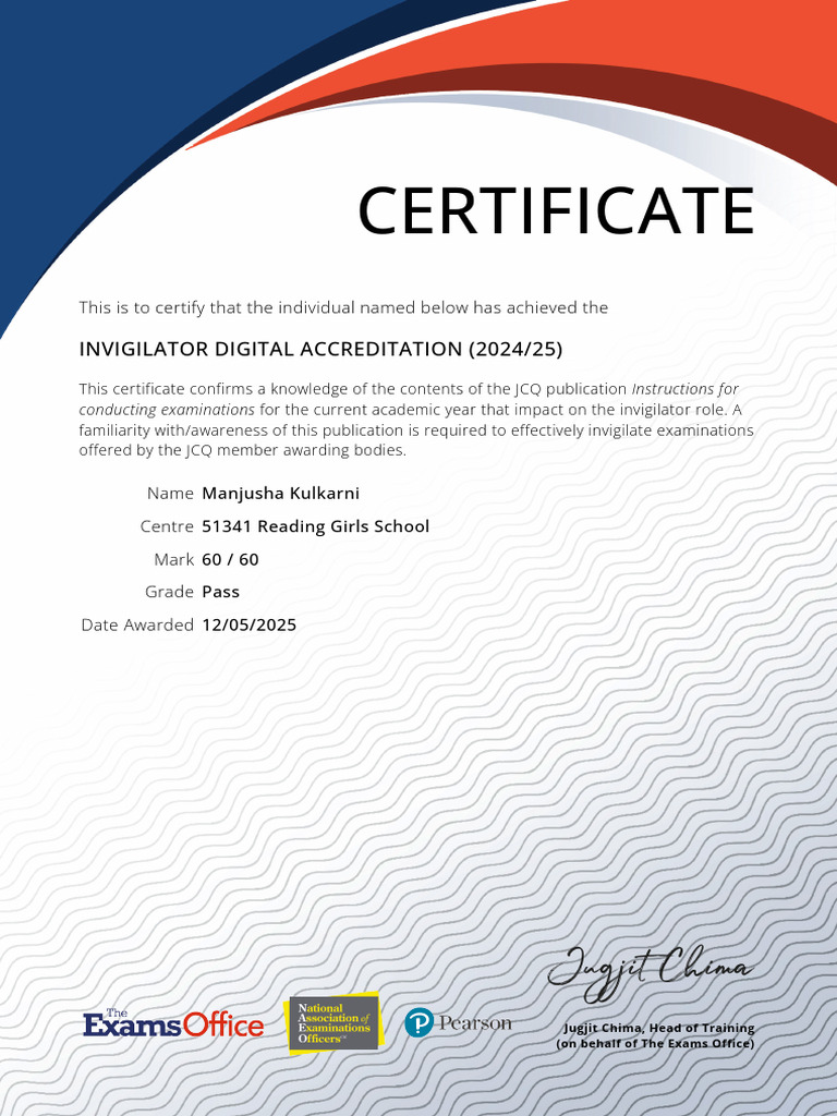 Exam Invigilator-Cert 5 | PDF
