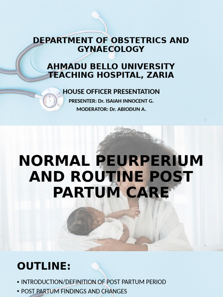 Normal Peuperium by DR Isaiah I.G | PDF | Childbirth | Postpartum Period