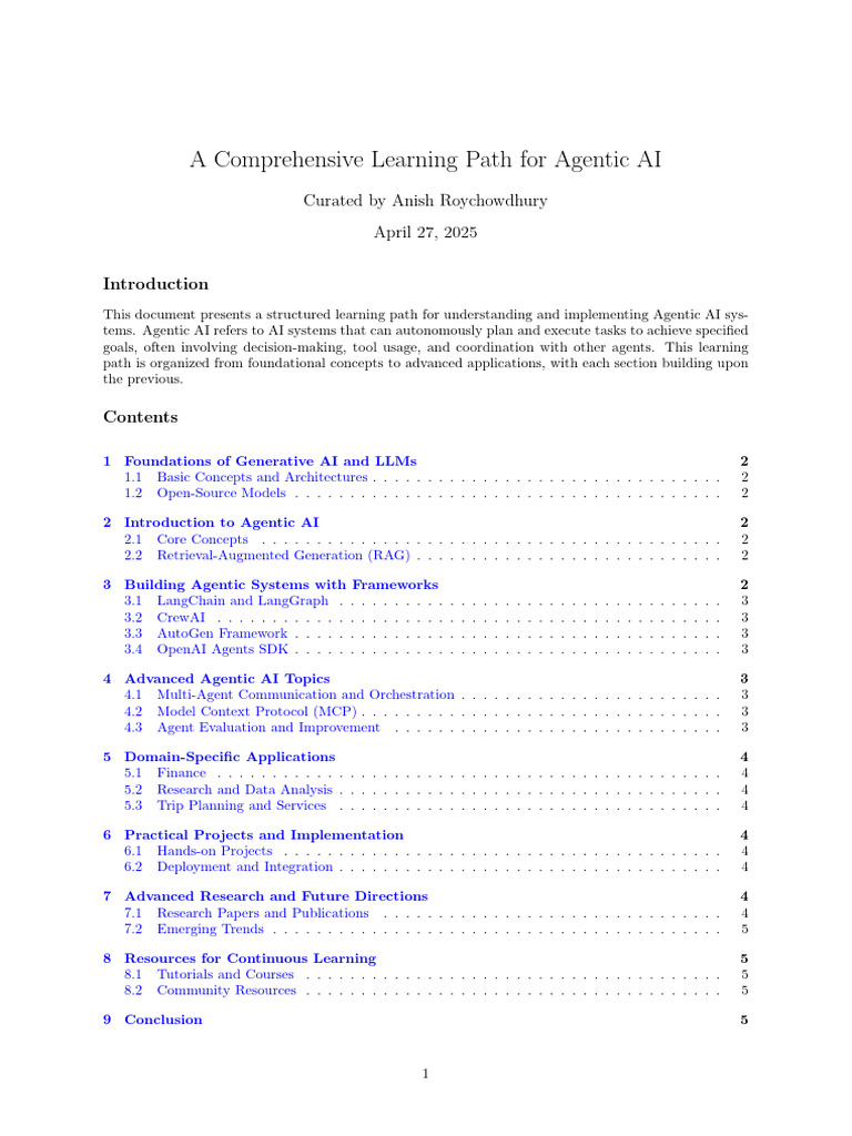 Learning Path for Agentic AI Systems | PDF | Information Technology ...