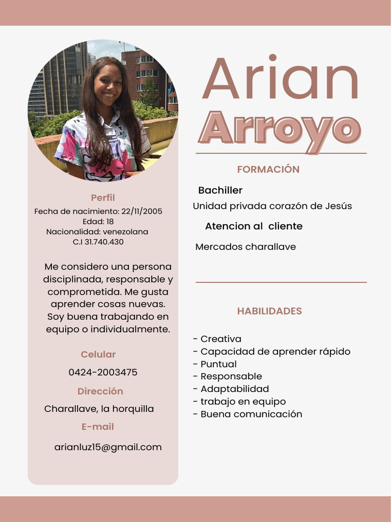 Rosa Foto Sencilla Moderno Currículo Curriculum Vitae - 20241008 - 103518 - 0000 | PDF