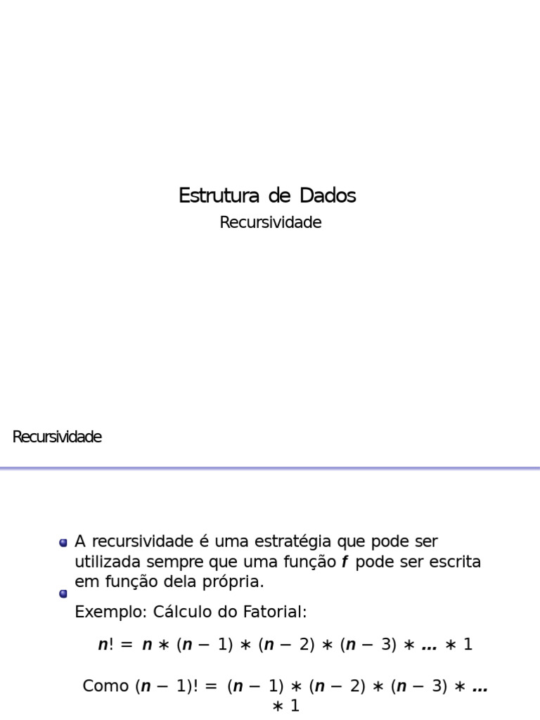 Entendendo Recursividade em Programação | PDF | Recursão | Ciência da ...