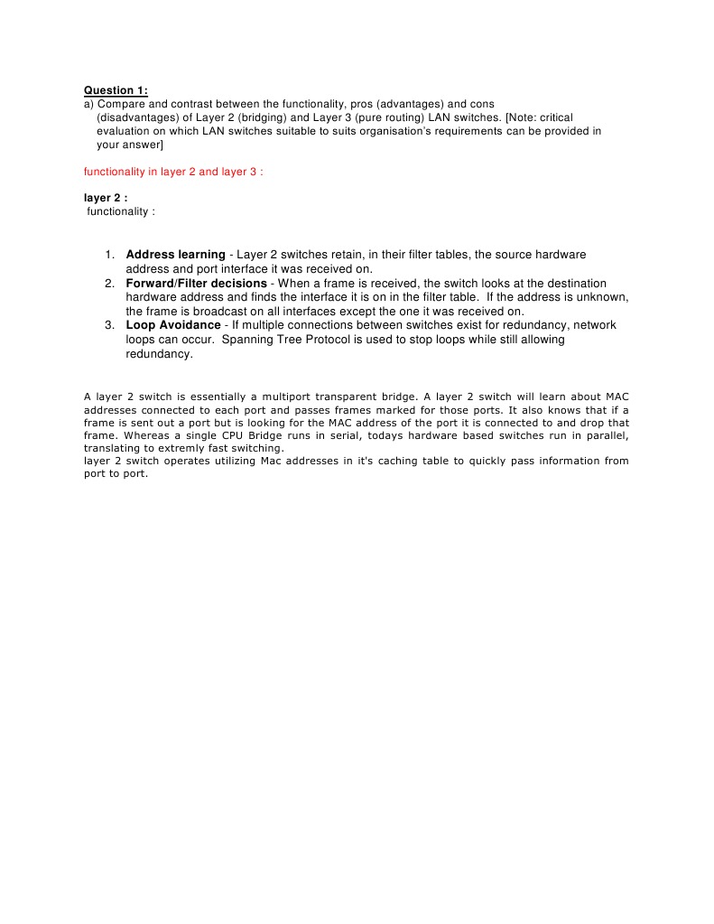 Network Assignment | PDF | Network Switch | Router (Computing)