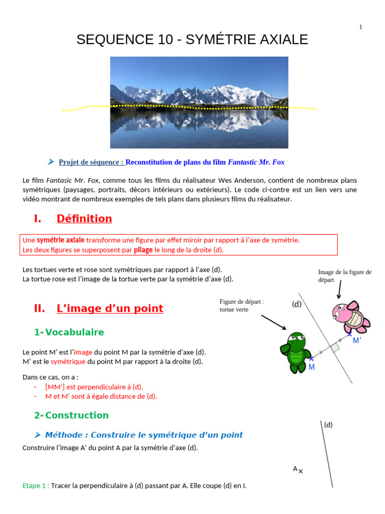 Sequence 10 - Symetrie Axiale v2 | PDF | Cercle | Triangle