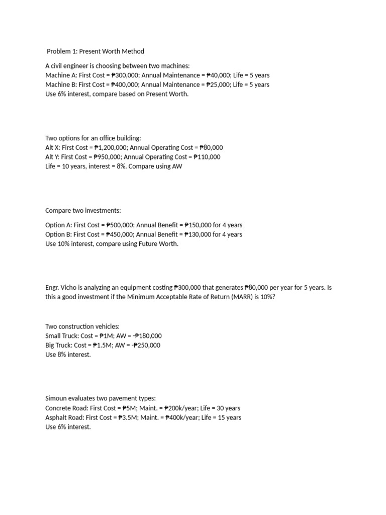 Comparing Alternatives | PDF
