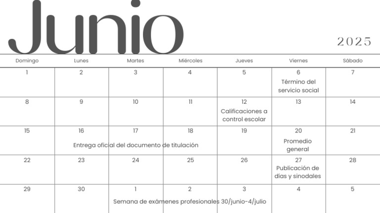 Calendario Junio | PDF