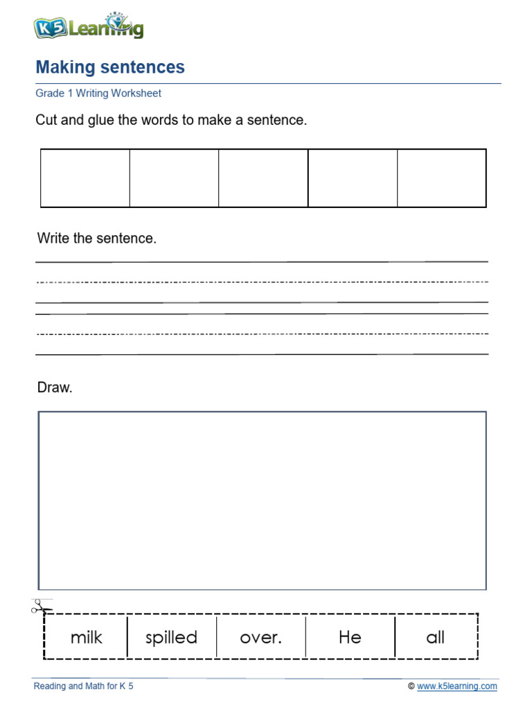Grade 1 Making Sentences D | PDF
