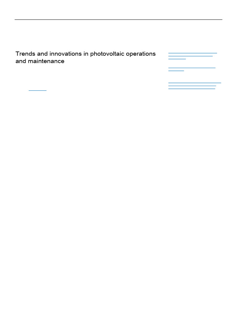 Trends and Innovations in PV Operations and Maintenance Oviedo ...