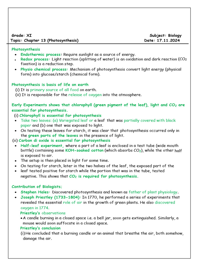 Chapter 13 Photosynthesis | PDF | Photosynthesis | Electron Transport Chain