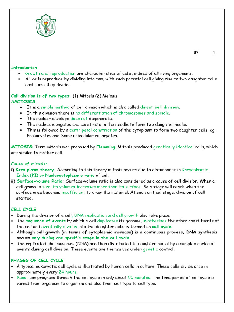 Chapter 10 Cell Division | PDF | Meiosis | Mitosis