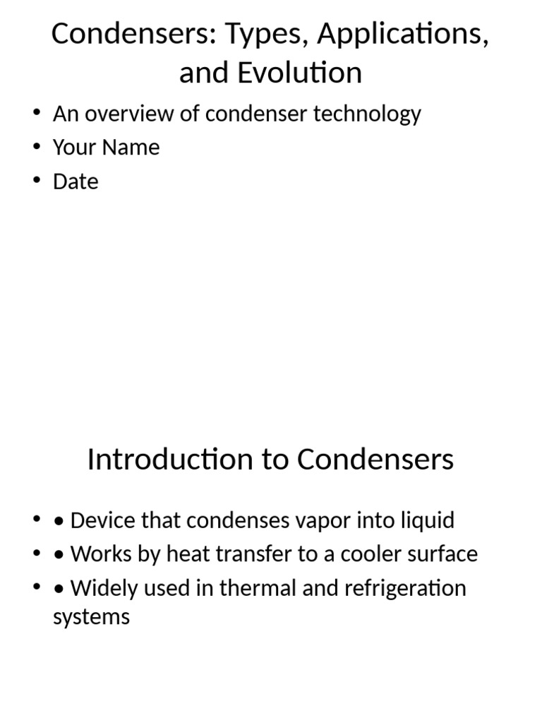 Condenser Types and Applications Guide | PDF