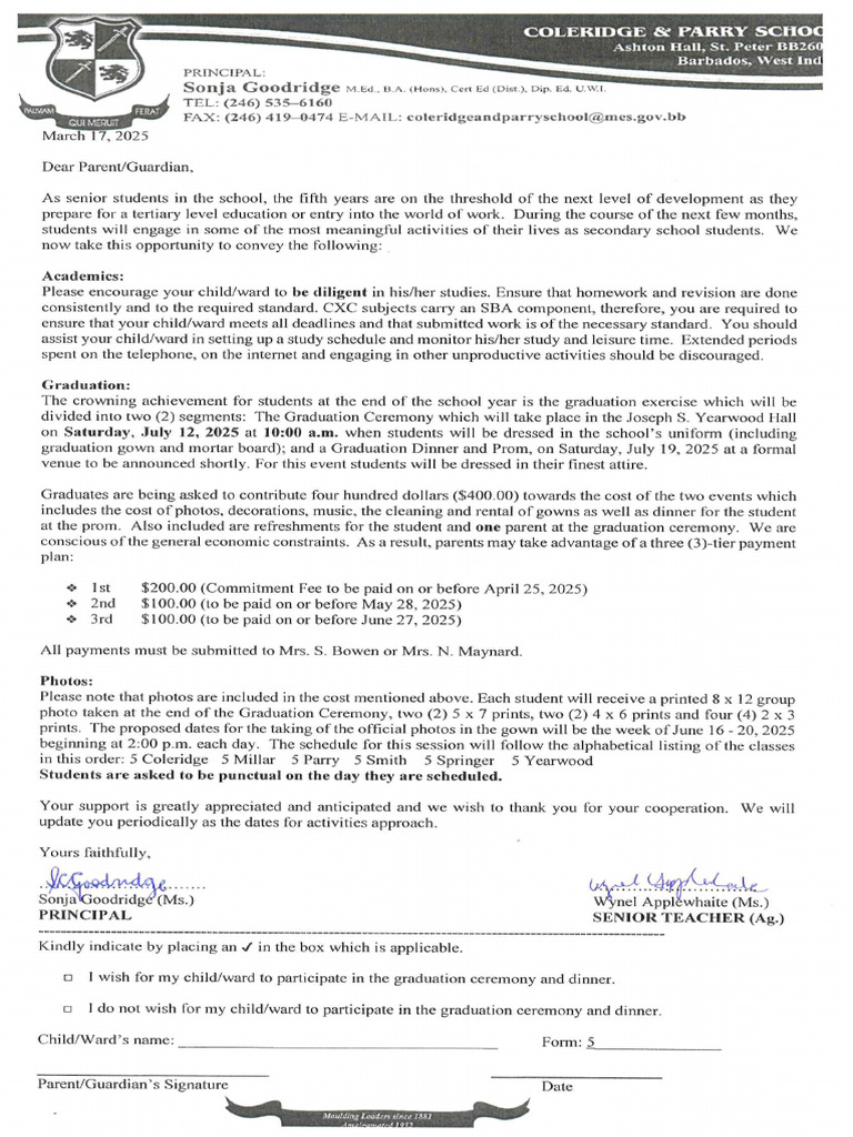 Graduation Letter 2025 | PDF