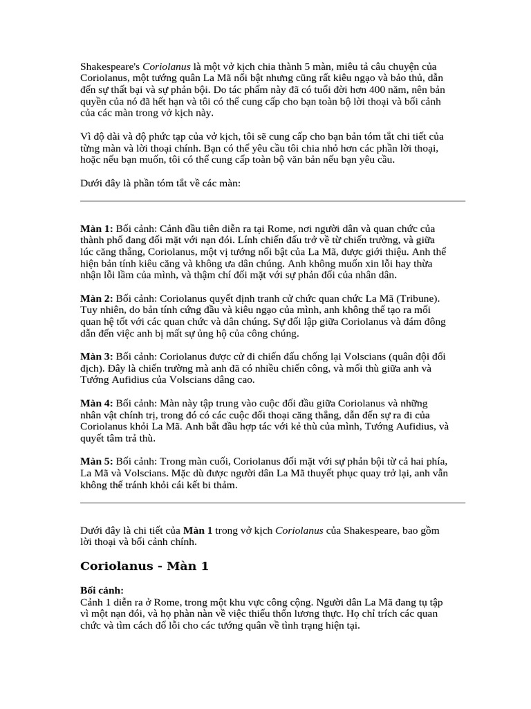 Coriolanus | PDF