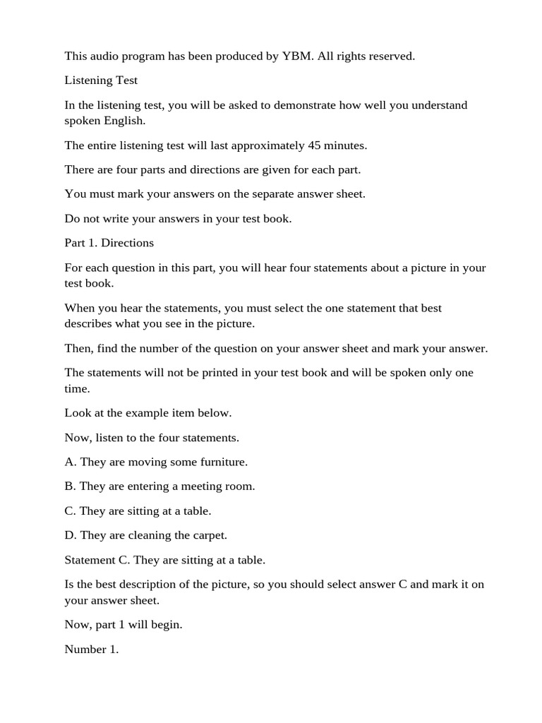 This audio program has been produced by YBM | PDF | Books