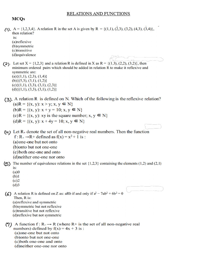 Assignment Relations and Functions | PDF