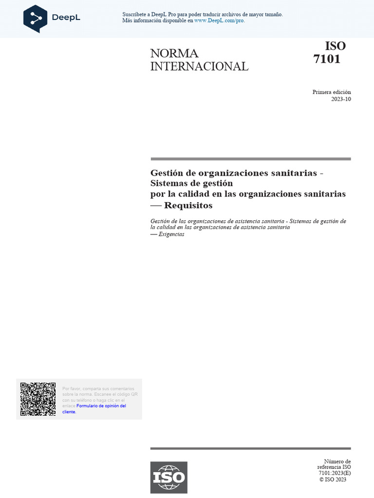 ISO - 7101 - 2023 (En) (1) Español | PDF | Gestión de la calidad ...
