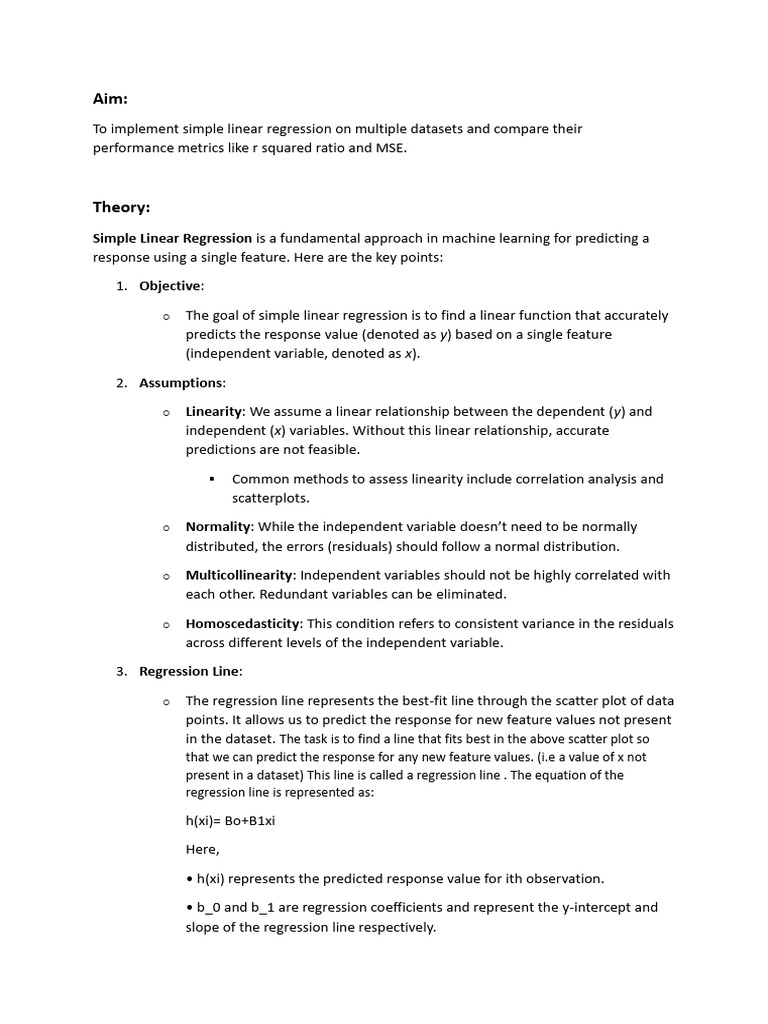 Exp1 Linear Regression 1 2 Pdf Regression Analysis Linear