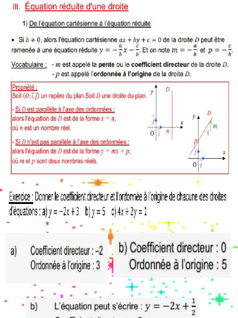 Partie 2 Droites Du Plan | PDF