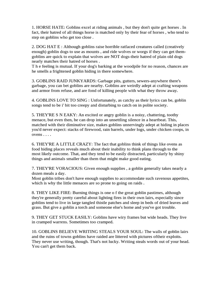 goblins | PDF | Criaturas legendarias | Criaturas legendarias inglesas