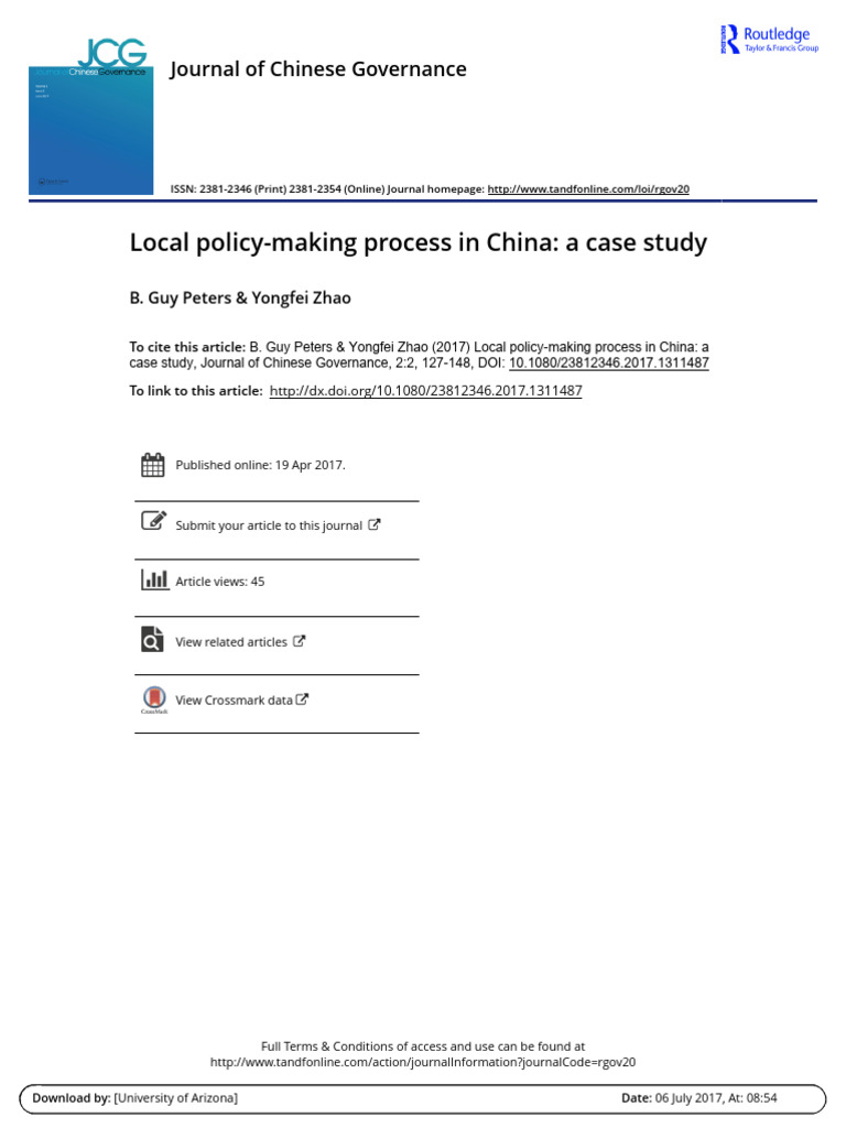 Local Policy-making Process in China a Case Study1 | PDF | Policy ...