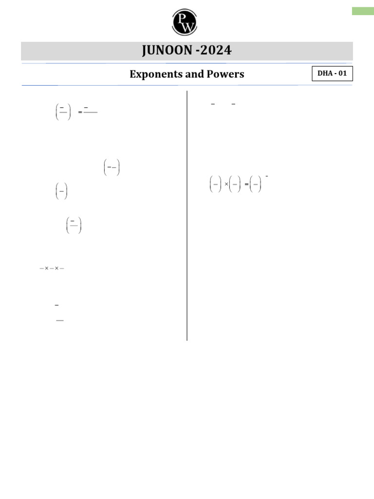 Class 7 Exponents and Powers Questions | PDF | Exponentiation | Complex ...