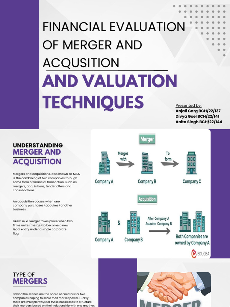 Financial Evaluation of M&A and Valuation Techniques | PDF | Mergers And Acquisitions ...
