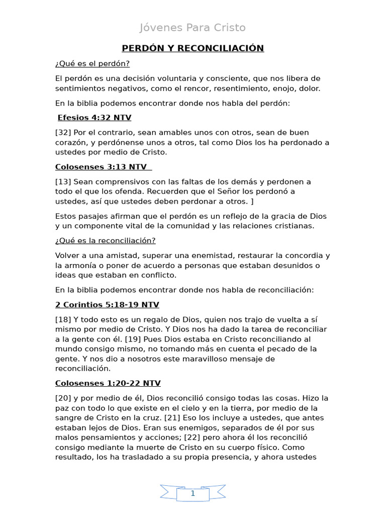 Estudio Biblico El Perdón | PDF | Perdón | Cristo (título)