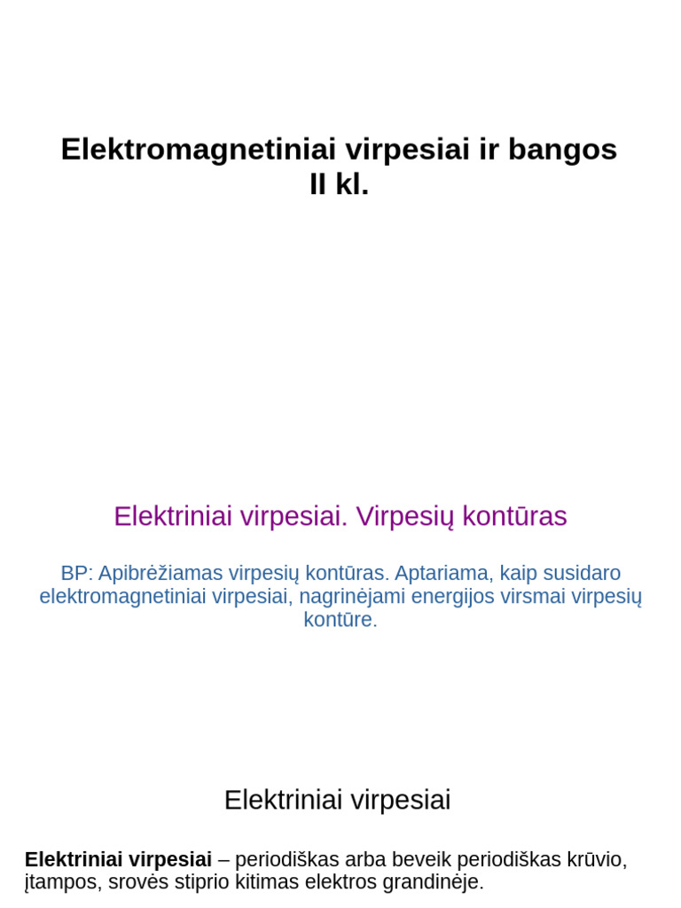 skaidres ii kl. elektromagnetiniai virpesiai ir bangos | PDF