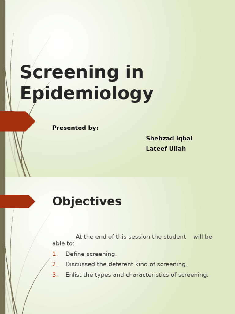 Screening in Epidemiology | PDF | Sensitivity And Specificity ...