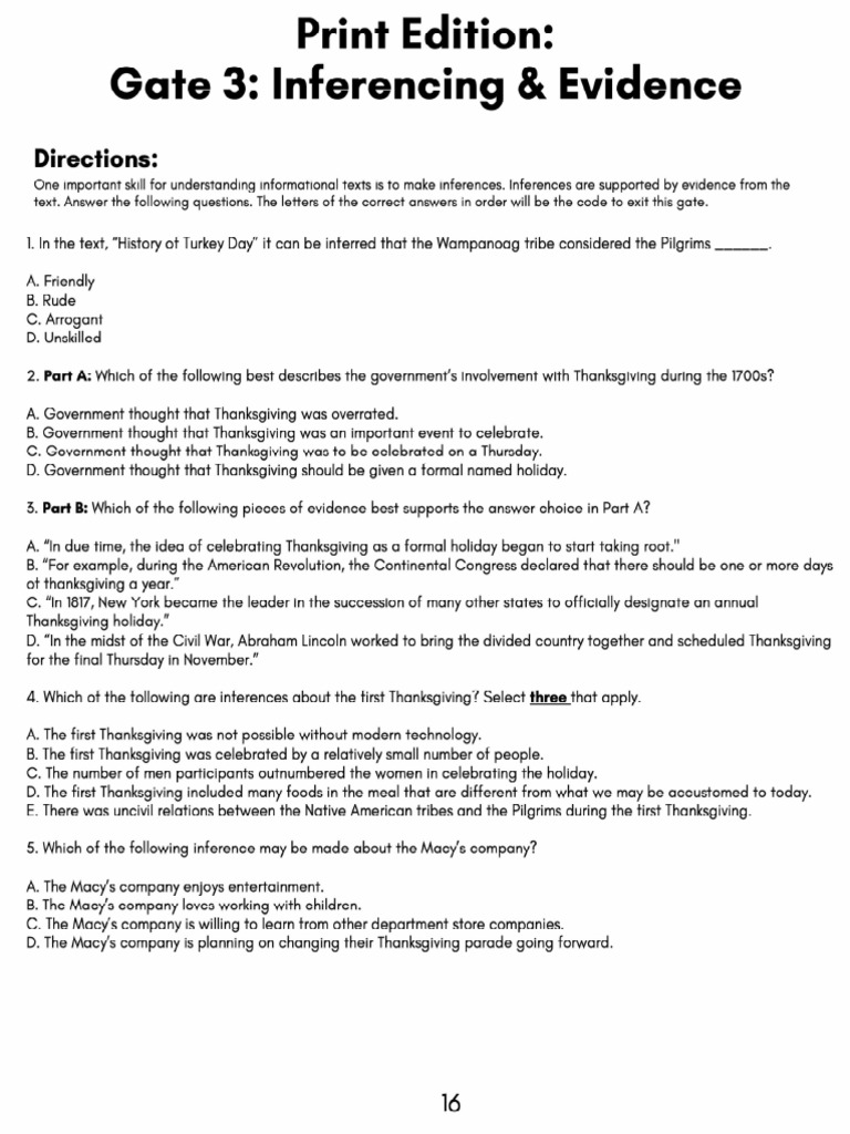 Turkey Hunt Inferencing and Evidence | PDF
