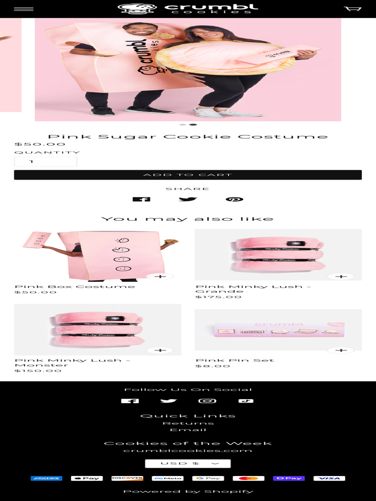 Pink Sugar Cookie Costume Crumbl Cookies - Merch | PDF