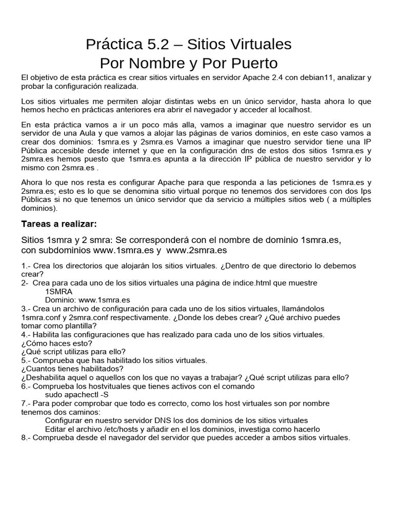 Sitios Virtuales Por Nombre y Por Puerto SOLUCIÓN | PDF | Autenticación ...