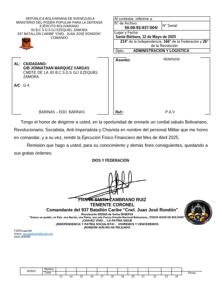 Oficio 2025 | PDF | Militar