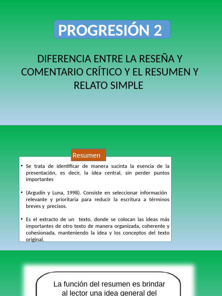 Diferencias entre resumen y relato simple | PDF | Narración