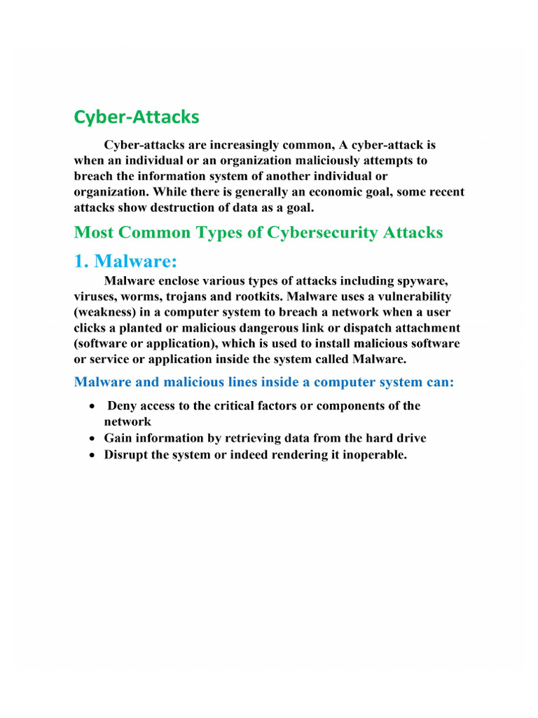 9 Cyberattacksanditstypes | PDF