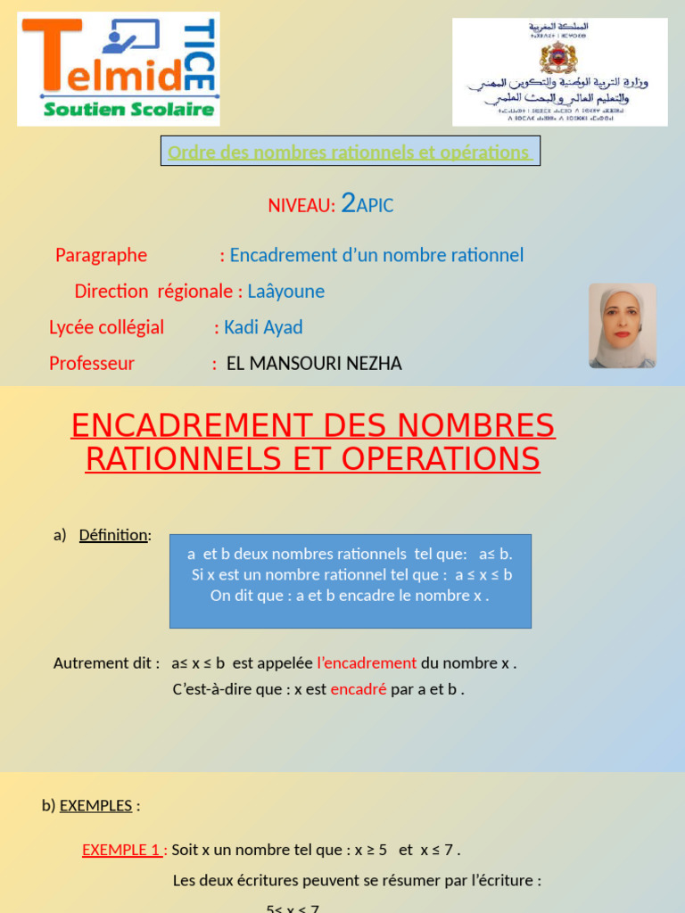 Encadrement Des Nombres Rationnels Et Operations | PDF | Mathématiques